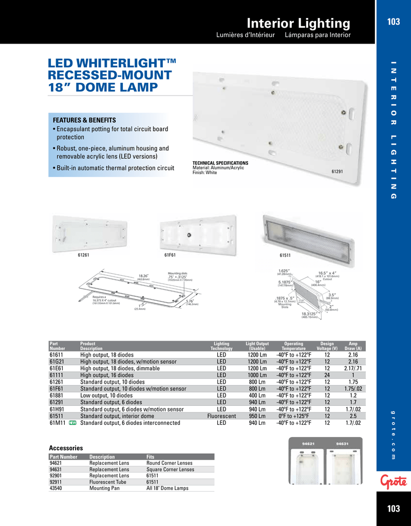 Gray Kit Grote 43390 Gray Mounting Bracket For Large Rectangular Lights ...