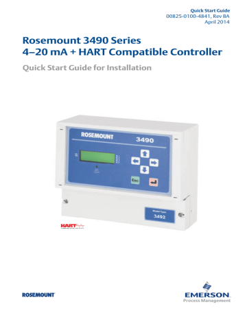 Rosemount 3490 Series Control Unit Quick Start Guide | Manualzz