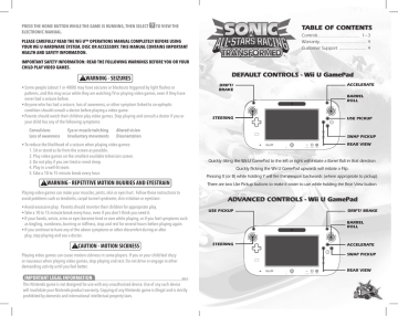 SONIC Wii U Operation Manual | Manualzz