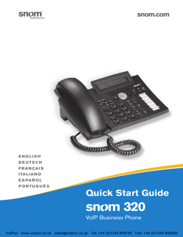 snom 320 Quick Start Guide | Manualzz