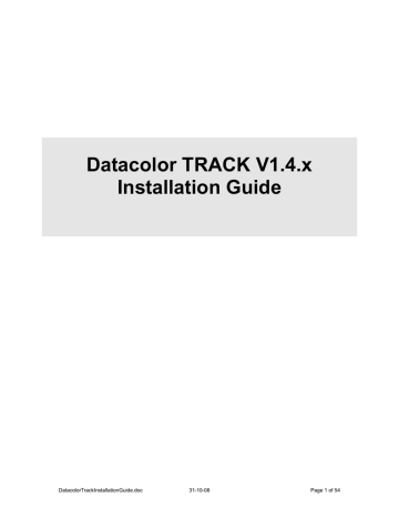 Datacolor TRACK V1.4x Installation Guide | Manualzz