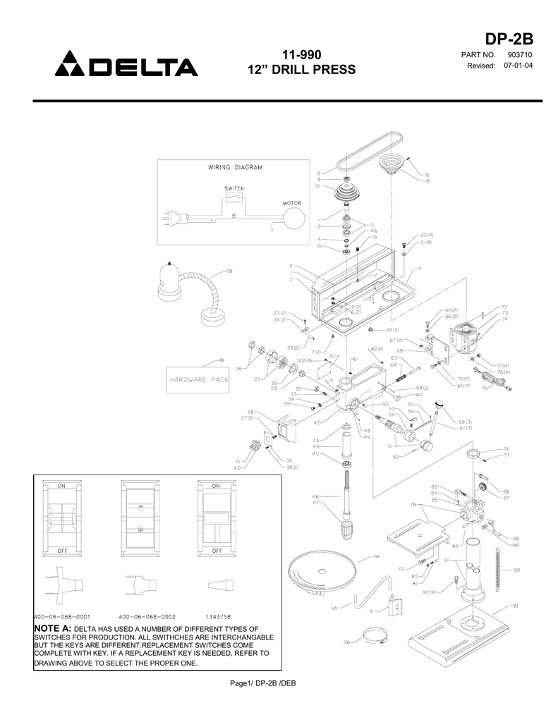 Delta 12 Drill Press 11 990 Parts | Reviewmotors.co