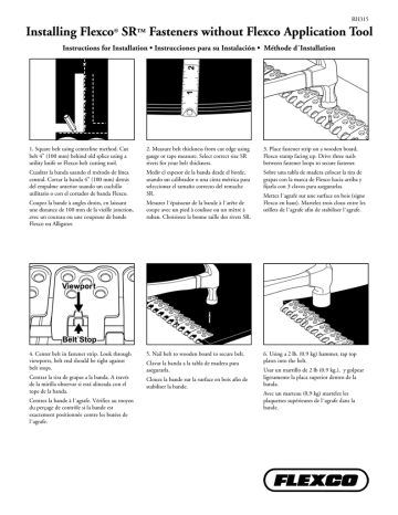 Flexco SRTM Fasteners Instructions | Manualzz