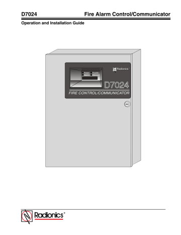 Radionics D7024 Control/Communicator Operation and Installation Guide ...