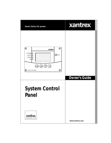 Xantrex System Control Panel Owner's Guide | Manualzz