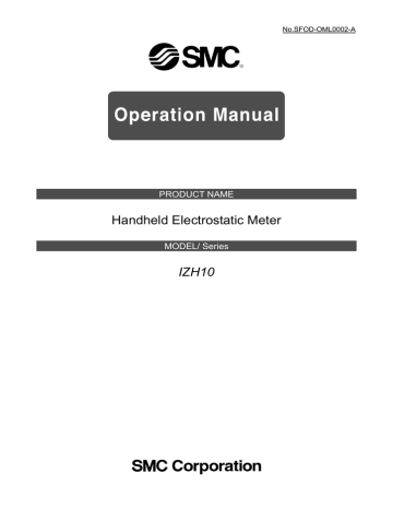 SMC IZH10 Handheld Electrostatic Sensor Quick Guide | Manualzz