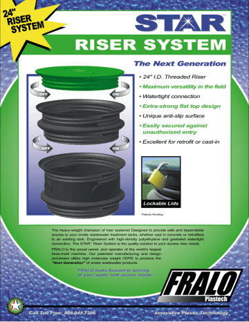 Roth Global Plastics STAR24R6 6 in. Threaded Riser for Septic Tank ...