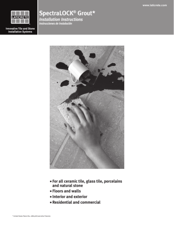 SpectraLOCK Grout Installation Instructions | Manualzz