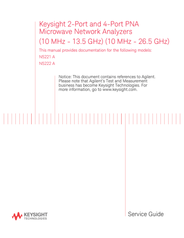 Keysight PNA N5221A/22A Service Guide | Manualzz