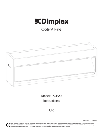 Dimplex Opti-V Fire PGF20 Instructions Manual | Manualzz