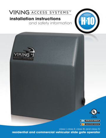 VIKING Gate Operator H-10 Installation Instructions | Manualzz