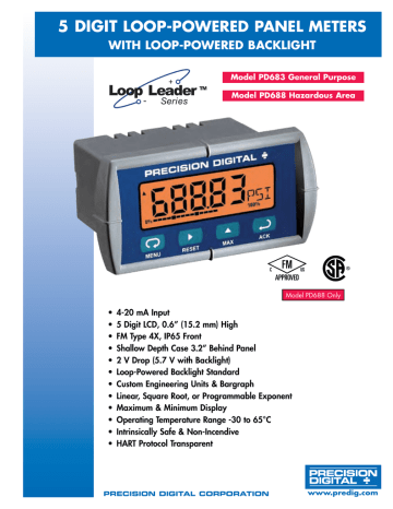 PRECISION DIGITAL Loop Leader PD683 manual | Manualzz