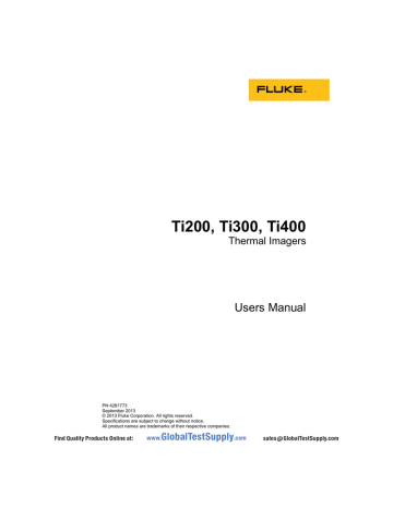 Fluke Thermal Imager Ti200, Ti300, Ti400 Users Manual | Manualzz