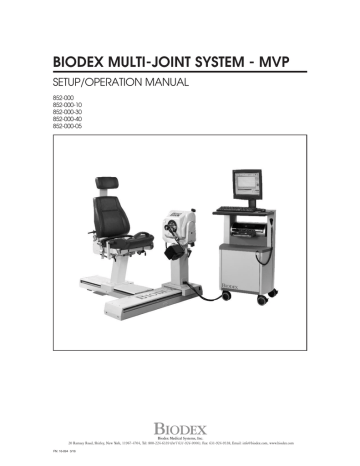 Biodex System 4 MVP Operation Manual | Manualzz
