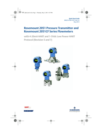 Rosemount 2051 Pressure Transmitter, Flowmeter 2051CF Quick Start Guide ...
