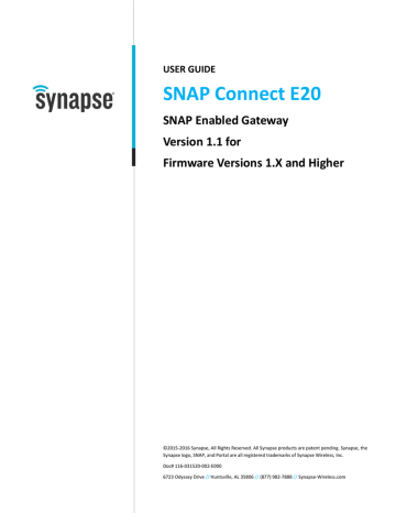 SNAP Connect E20 User Guide | Manualzz