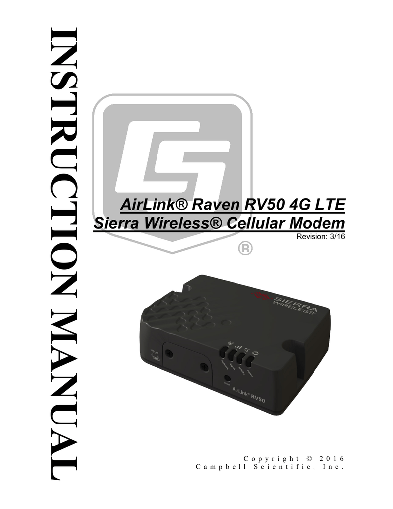 AirLink Raven RV50 4G LTE Sierra Wireless Cellular Modem | Manualzz