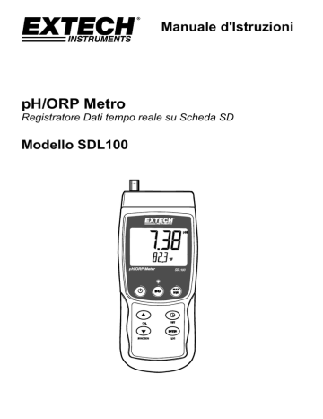 Extech Instruments SDL100 pH/ORP/Temperature Datalogger Manuale utente | Manualzz
