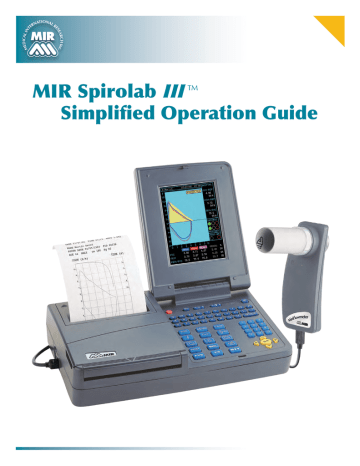 MIR Spirolab III Simplified Operation Manual | Manualzz