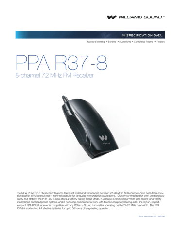 Williams Sound PPA R37-8 Specification | Manualzz