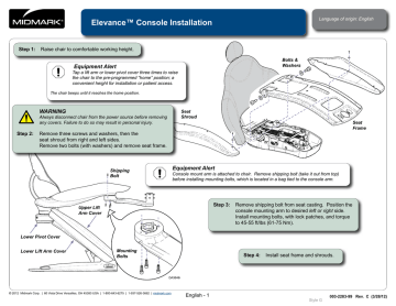 Midmark Elevance® Standard Delivery System Installation manual | Manualzz