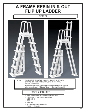 Blue Wave NE1222 A-Frame Flip Up Pool Ladder for Above Ground Pools ...
