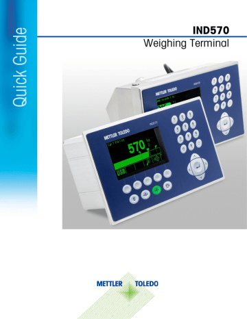 IND570 Weighing Terminal Quick Guide | Manualzz