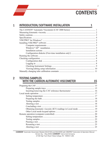 CANNON Automatic Viscometer Models CAV-2100 and CAV | Manualzz