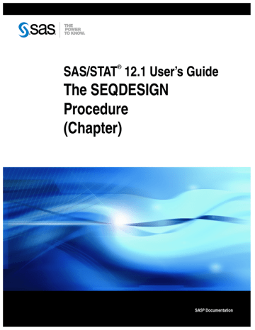 SAS SEQDESIGN Procedure User's Guide | Manualzz