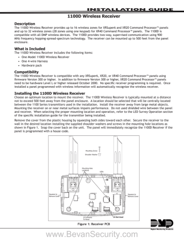 DMP 1100D Wireless Receiver Installation Guide | Manualzz