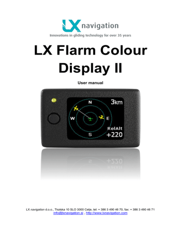 LX navigation Flarm Display Colour Display II User Manual | Manualzz