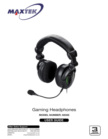 MAXTEK 68328 Gaming Headphones HG-363 Owner Manual | Manualzz