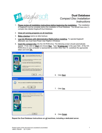 Eaglesoft Dual Database Installation Instructions | Manualzz