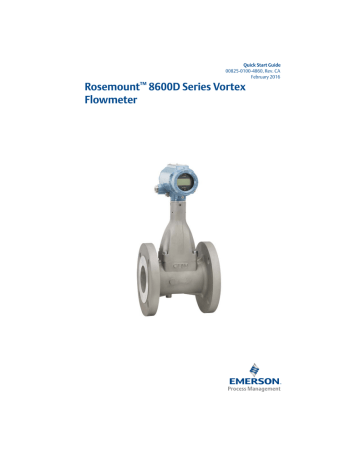 Rosemount 8600D Series Vortex Flowmeter Quick Start Guide | Manualzz