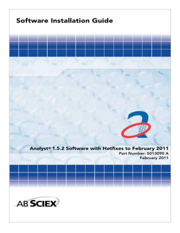 Analyst 1.5.2 Software Installation Guide - AB SCIEX | Manualzz