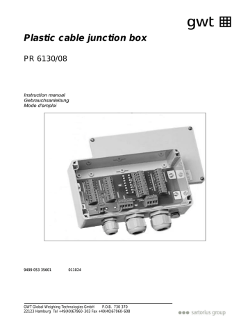 PR 6130/08 Plastic cable junction box Instruction manual | Manualzz