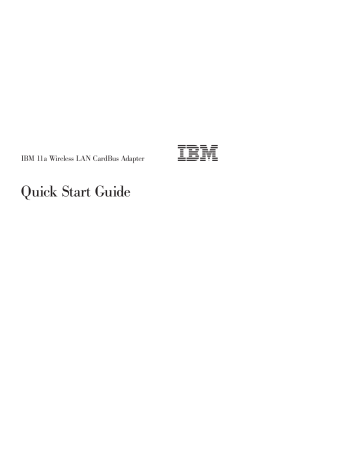 IBM Wireless LAN CardBus Adapter 11a Quick Start Guide | Manualzz