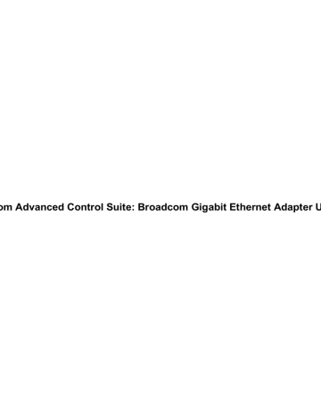 Broadcom Gigabit Ethernet Adapter NetXtreme User's Guide | Manualzz