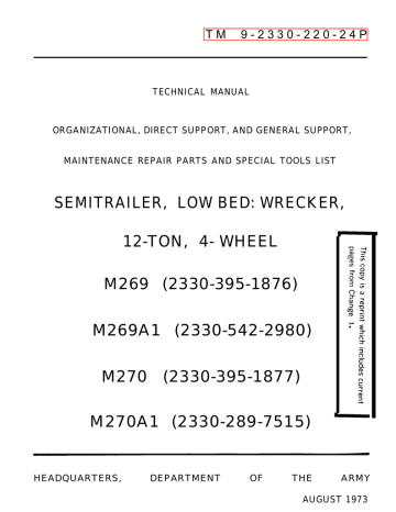 Semitrailer M269, M269A1, M270 Technical Manual | Manualzz