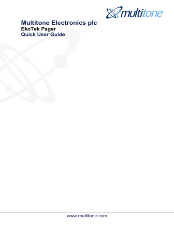 Multitone EkoTek Pager Quick User Manual | Manualzz
