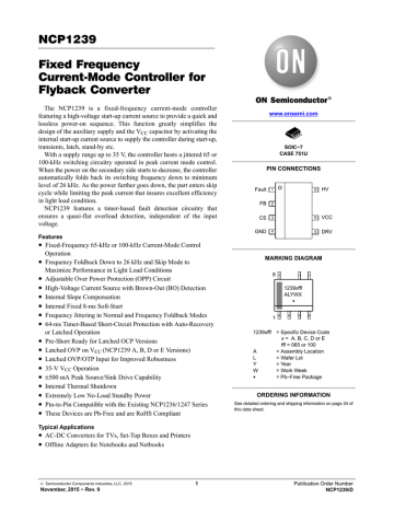 Flyback Converter NCP1239 Datasheet | Manualzz