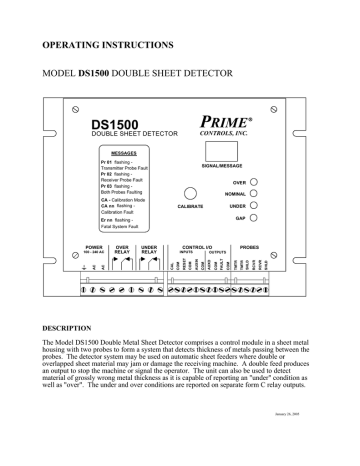 Double Sheet Detector DS1500 - Operating Instructions | Manualzz