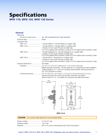 Extron WPD 110 Specification | Manualzz
