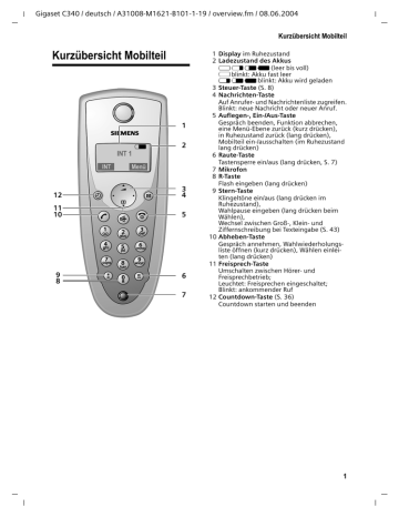Siemens Gigaset C340 C34 Bedienungsanleitung | Manualzz