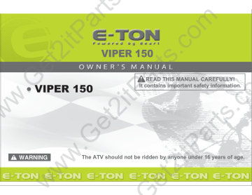 E-TON VIPER 150 Owner's Manual | Manualzz