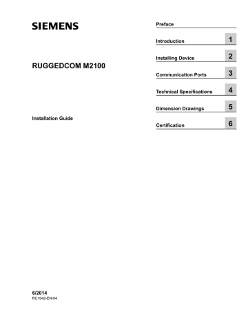 RUGGEDCOM M2100 Installation Guide | Manualzz