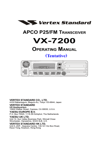 Vertex Standard VX-7200 Operating Manual | Manualzz