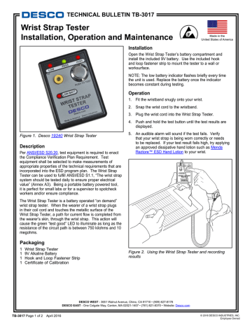 Desco 19240 Installation, Operation And Maintenance | Manualzz