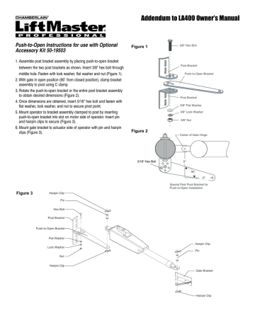 LiftMaster LA400 Addendum to Owner’s Manual | Manualzz