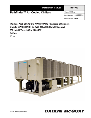 Daikin McQuay AWS 280ADS to 360ADH Installation Manual | Manualzz